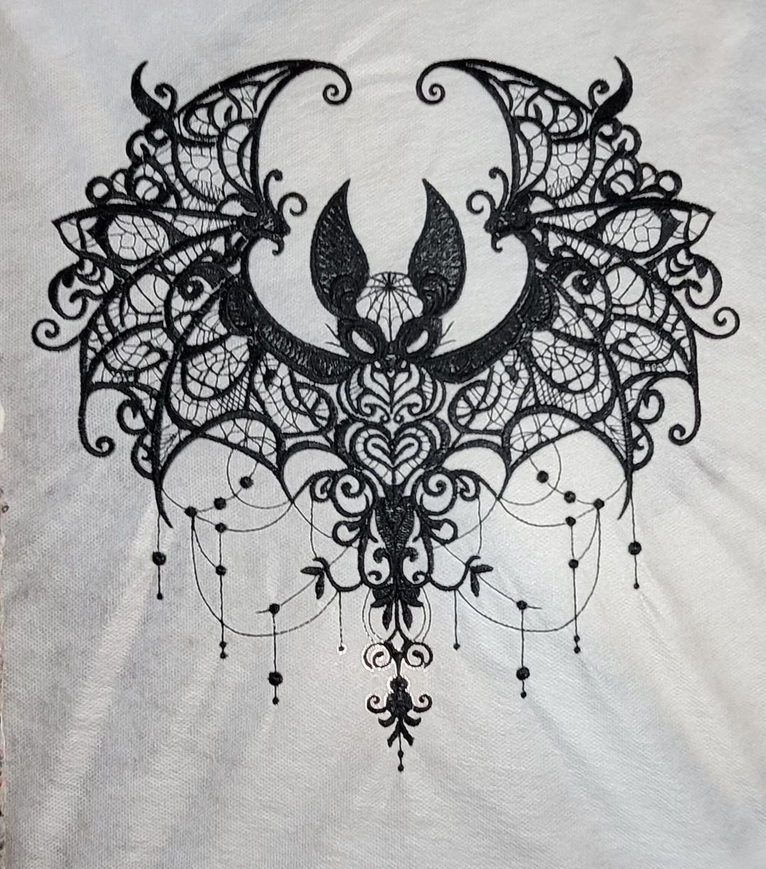 Gothic Bat Lace Embroidery Patch, 9 Inch Tulle Applique - Etsy