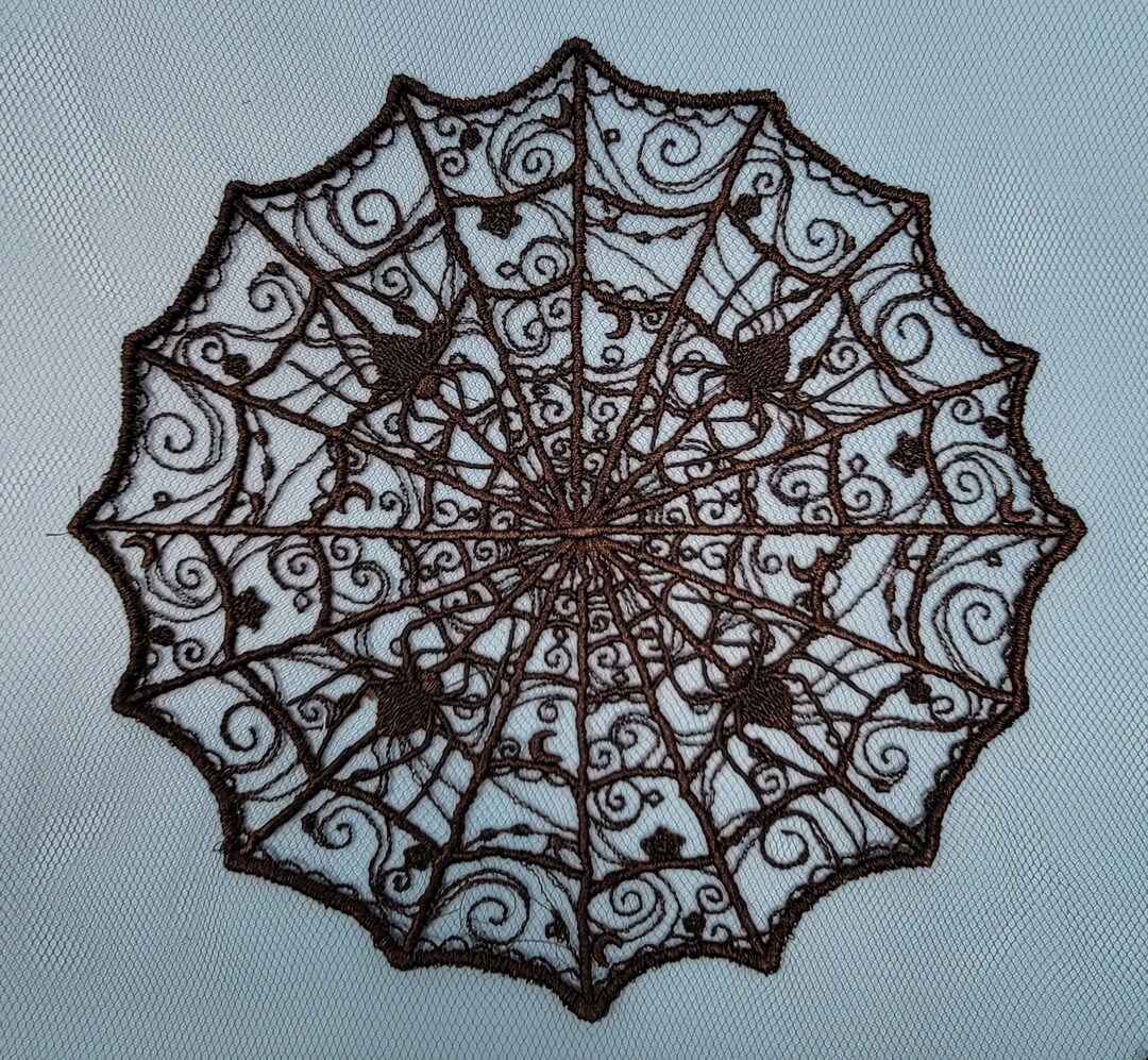 Spider Web Embroidery Doily: Goth Halloween Centerpiece - Etsy