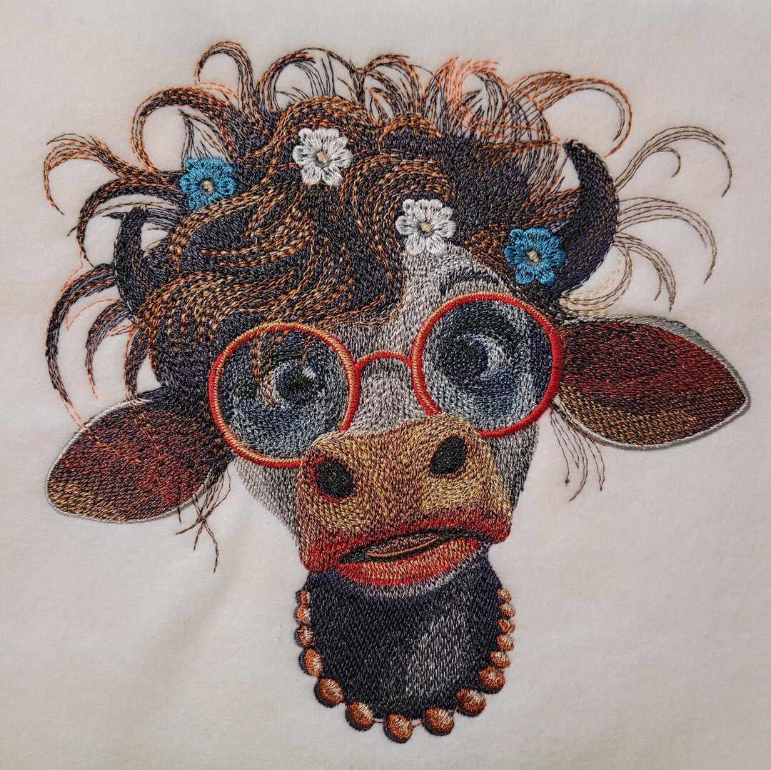 Cows, Funny Crazy Goofy Cow. Goofy Gal Embroidery for Quilts, Wall ...