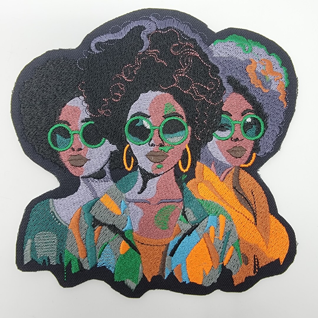 Black Women Embroidery Patch: Sistah Friends Iron-on Applique - Etsy