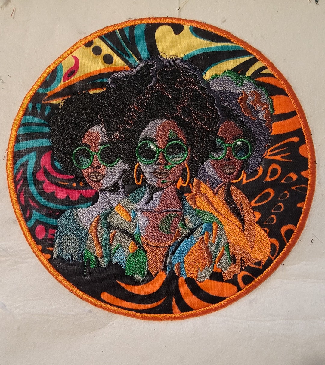 African American Black Sisters Patch, Black Women Abstract, Black Girl ...