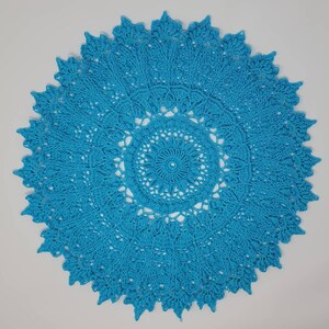 Round Table Runner, Doily, Blue Table Topper, Round Doily - Etsy