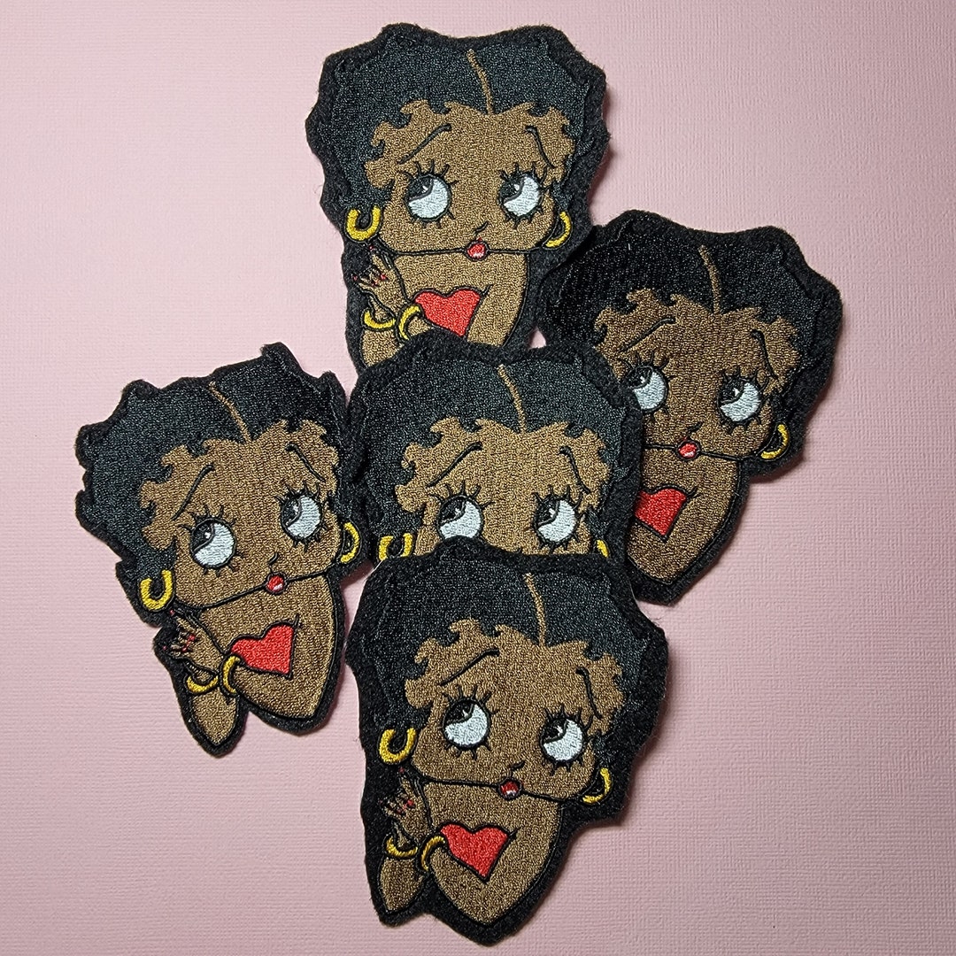 Black Betty Boop Patches on Black Felt - Etsy