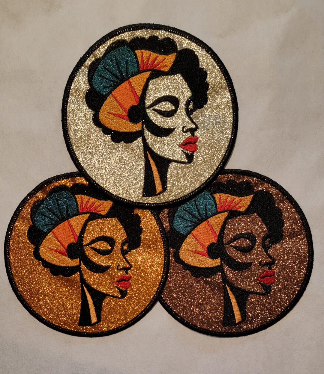 Woman's Abstract, African American Face Mask Patch, Black Women, Black ...