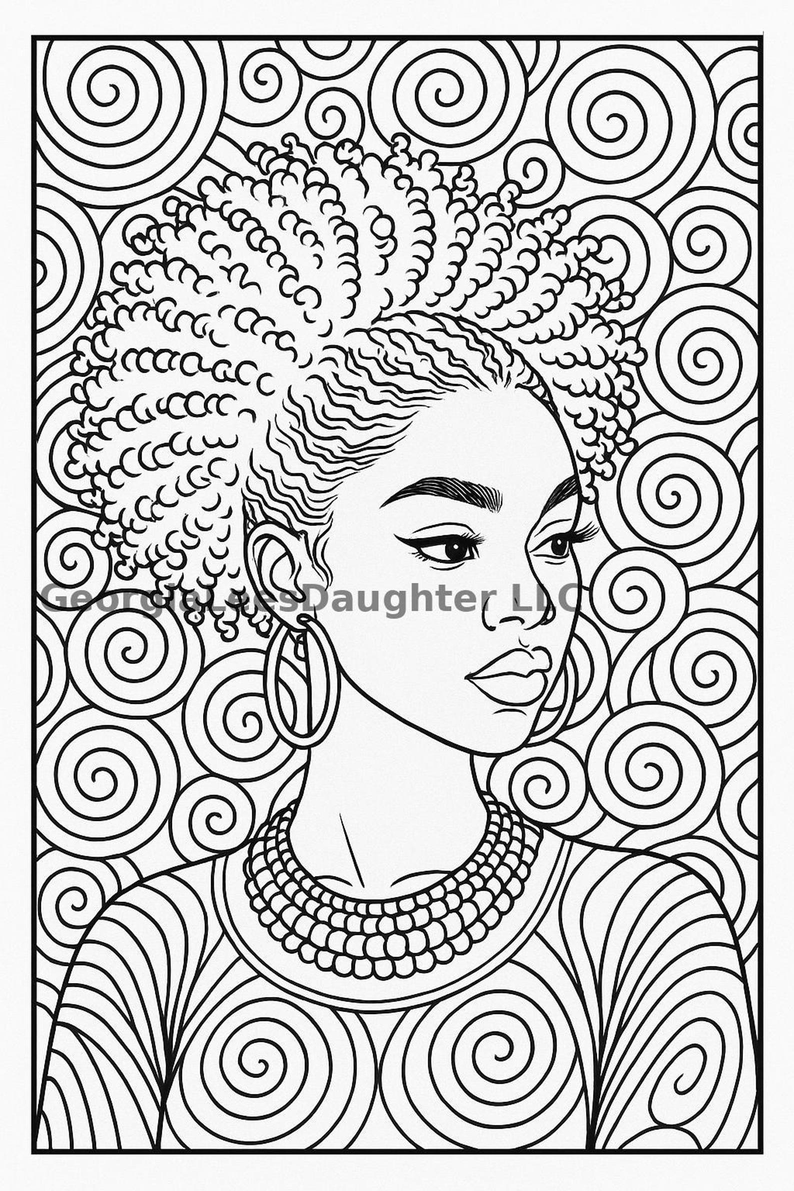 Black Queens Coloring Pages – 10 Printable Afro Art Sheets, Instant PDF ...