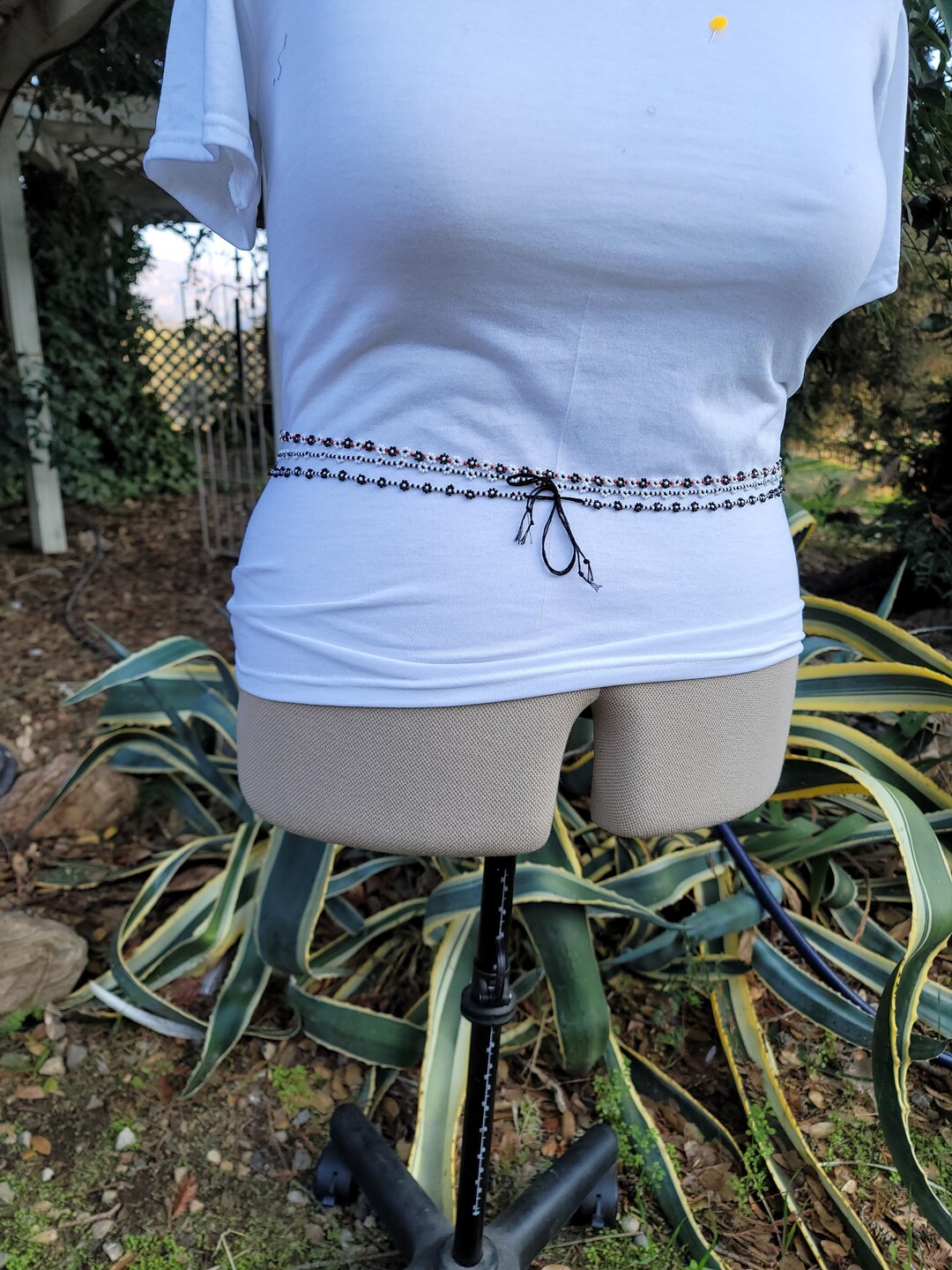 Plus Size Daisy Seed Bead Waist Chain: Handmade Tie Belt - Etsy