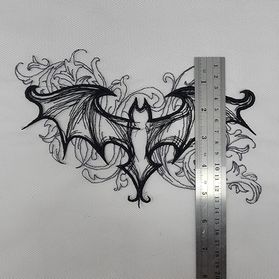 Bat Embroidery, Bat Lace on Tulle - Etsy