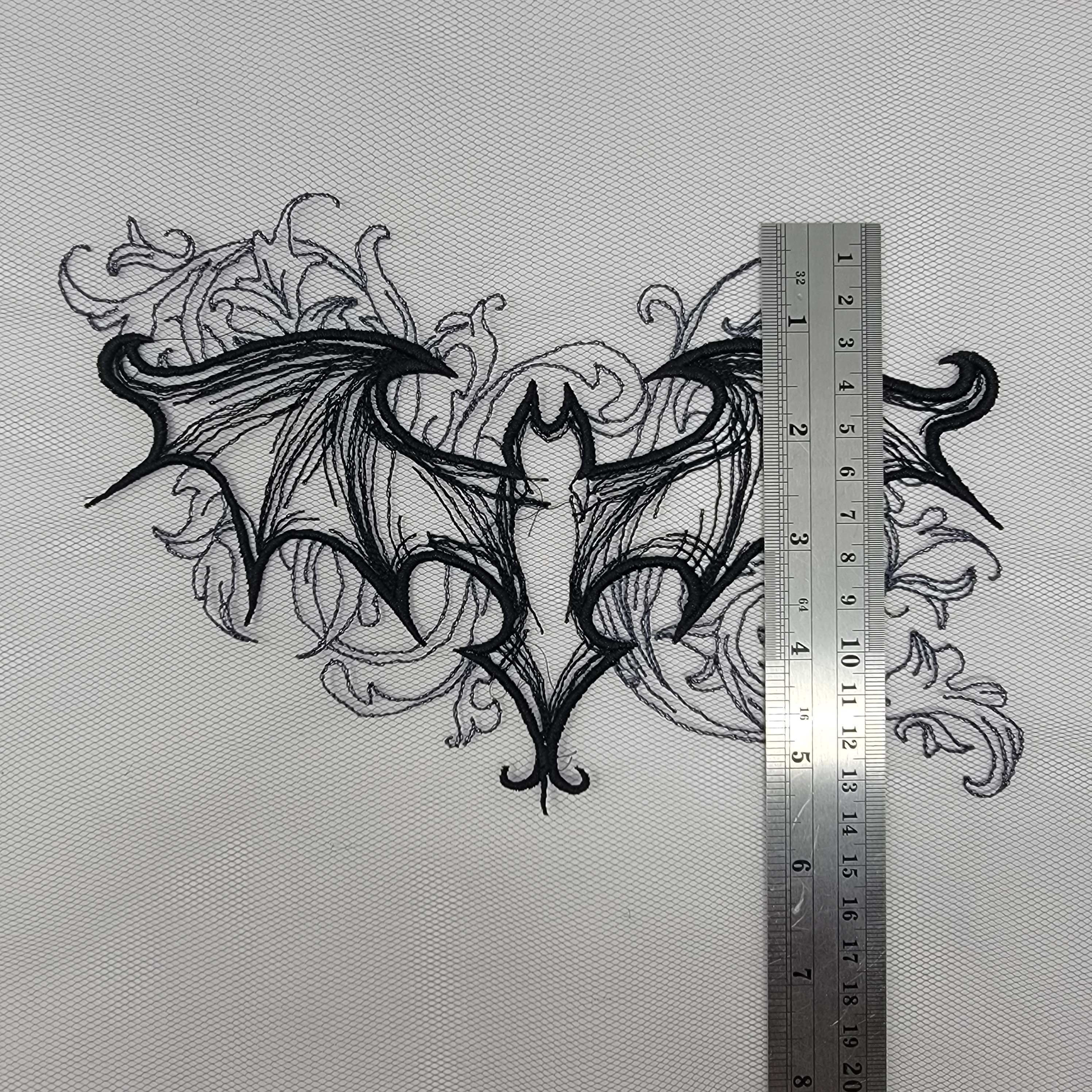 Bat Embroidery, Bat Lace on Tulle - Etsy