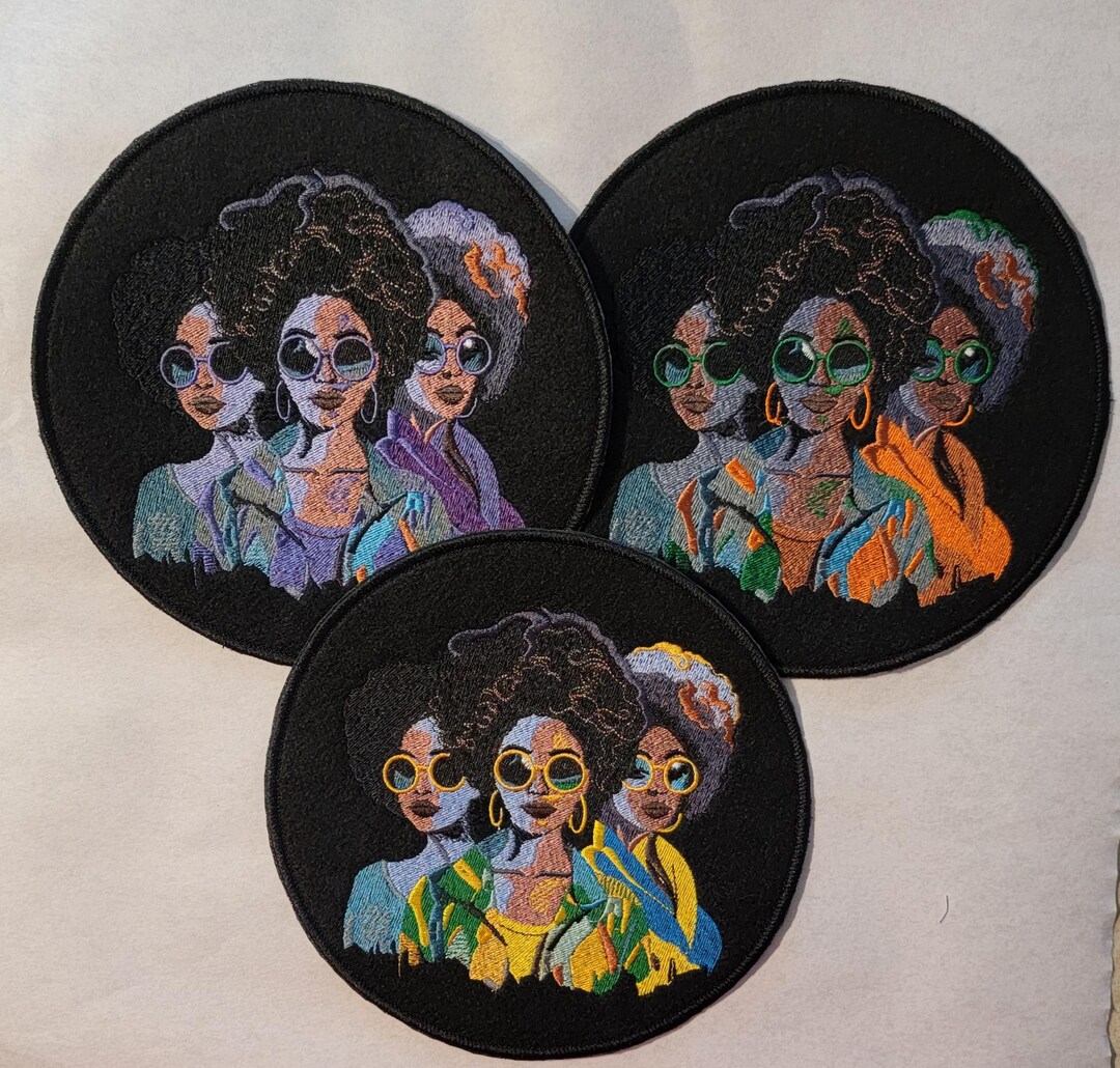 African American Black Sisters Patch, Black Women Abstract, Black Girl ...