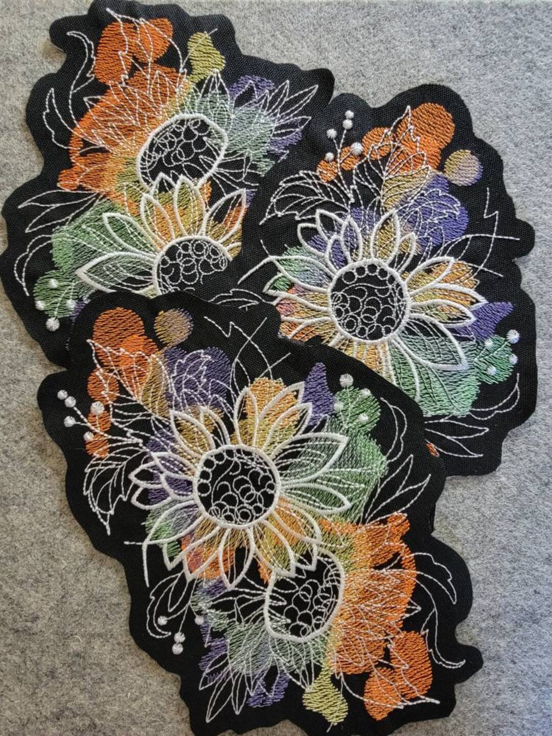 Sunflower Patch, Sunflower, Sunflower Iron-on Patch, Patches, Jean ...