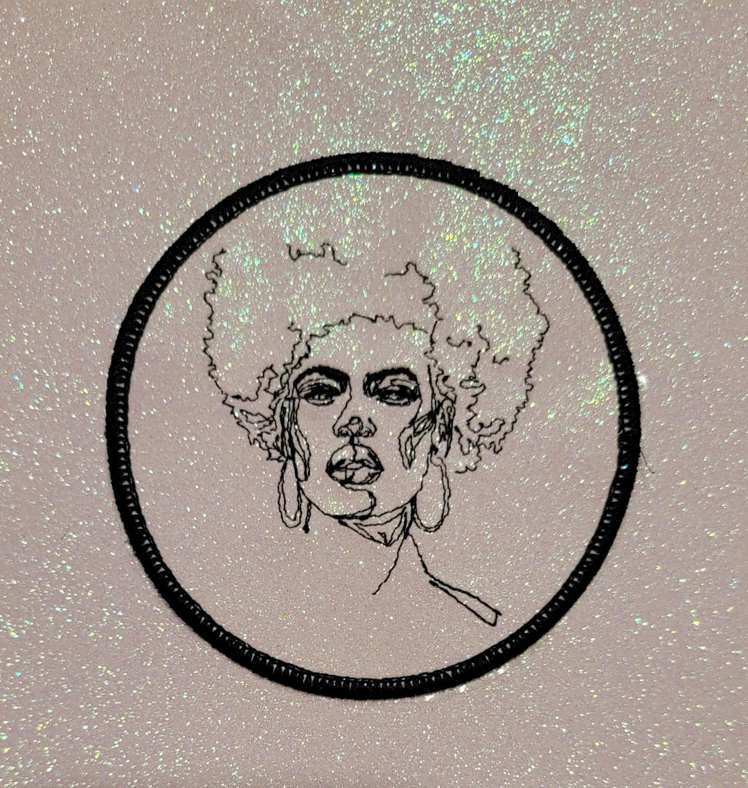 African American, Black Woman, 4 Line Art Patch, Black Culture Patches ...