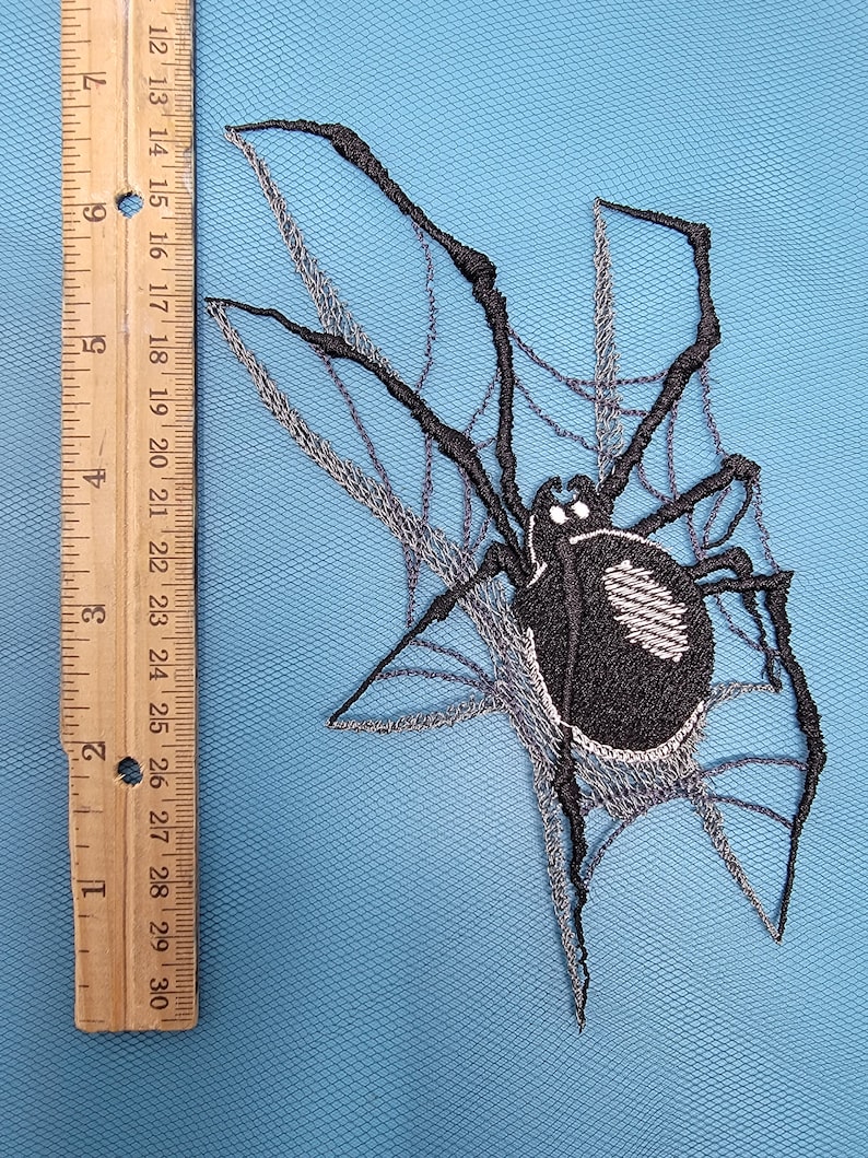 Spider Web Applique: Embroidered Spider Patch on Black Tulle - Etsy