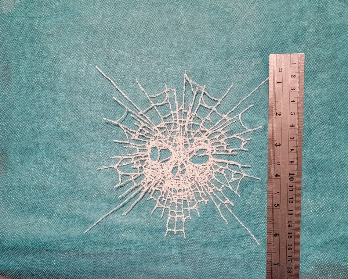 Skull Spider Web Embroidery Applique - Halloween Goth Decor - Etsy
