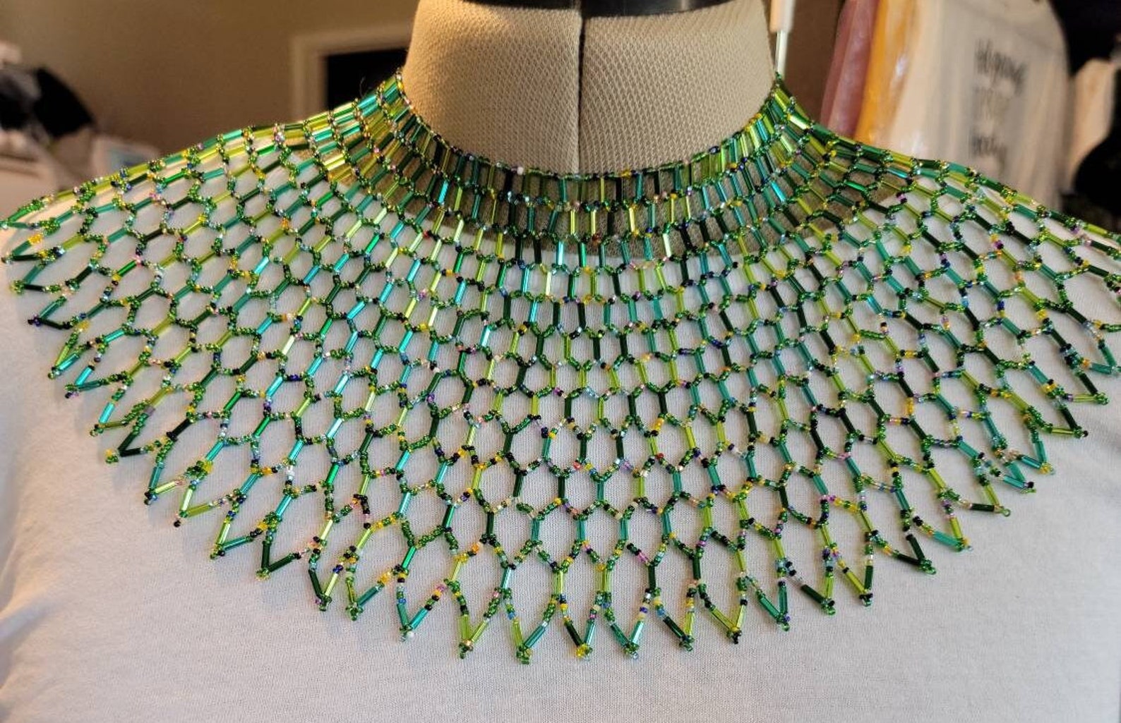 Beaded Net Necklace Zulu Weaved African Jewelry Netting - Etsy