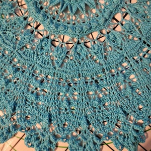 Round Table Runner, Doily, Blue Table Topper, Round Doily - Etsy