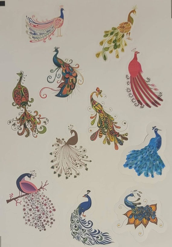 Stickers Vinyl Peacock Stickers Peacocks Peacock Stickers Etsy