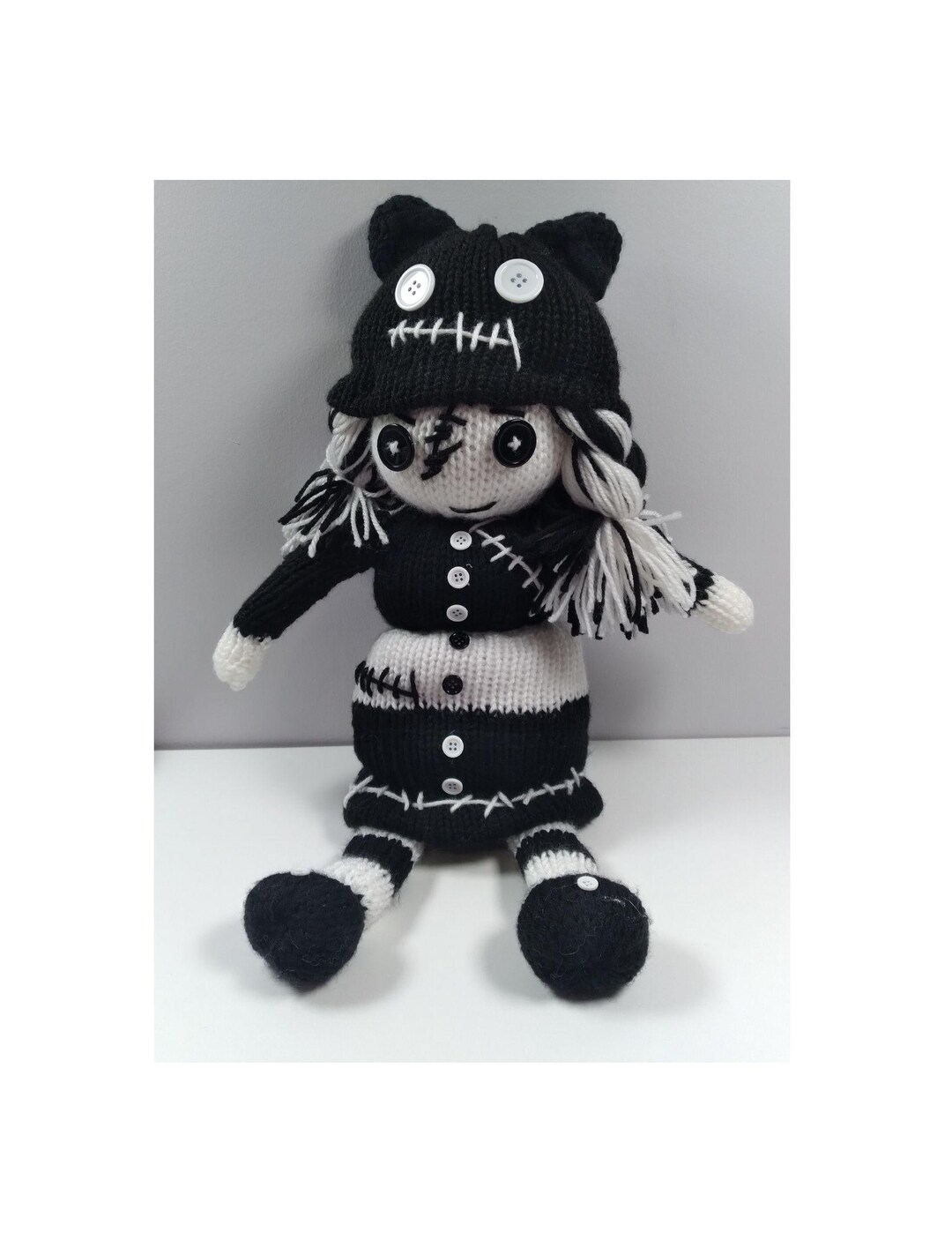 Creepy Goth Halloween Doll Circular Knitting Machine PDF Pattern ...