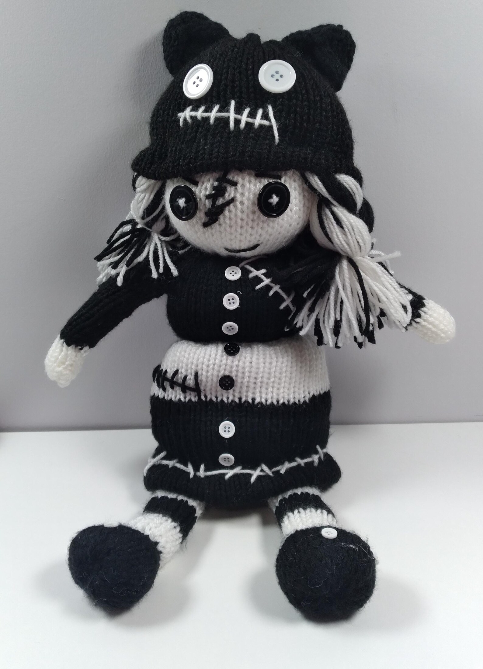 Creepy Goth Halloween Doll Circular Knitting Machine PDF Pattern ...