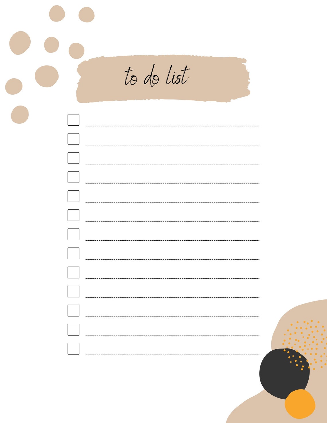 To Do List, Checklist, Daily Task List, Minimal, Printable - Etsy