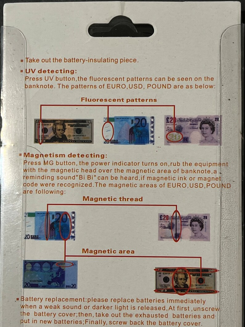2-in-1 Mini Money Detector Identifies Counterfeit fake - Etsy