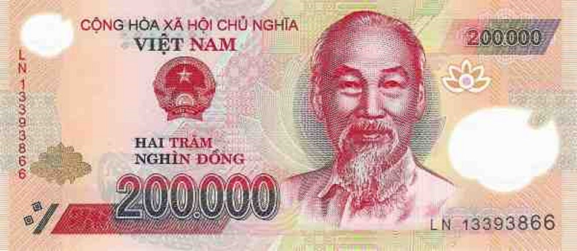 200000 Vietnamese Dong One 200K VND Polymer Banknote | Etsy