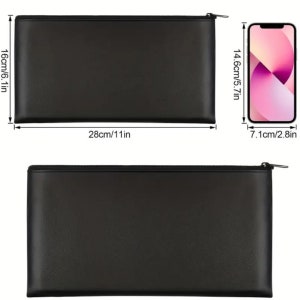 Black 11 X 6 Inch Currency Pouch / Zippered Paper Money Bag 1 Pc - Etsy