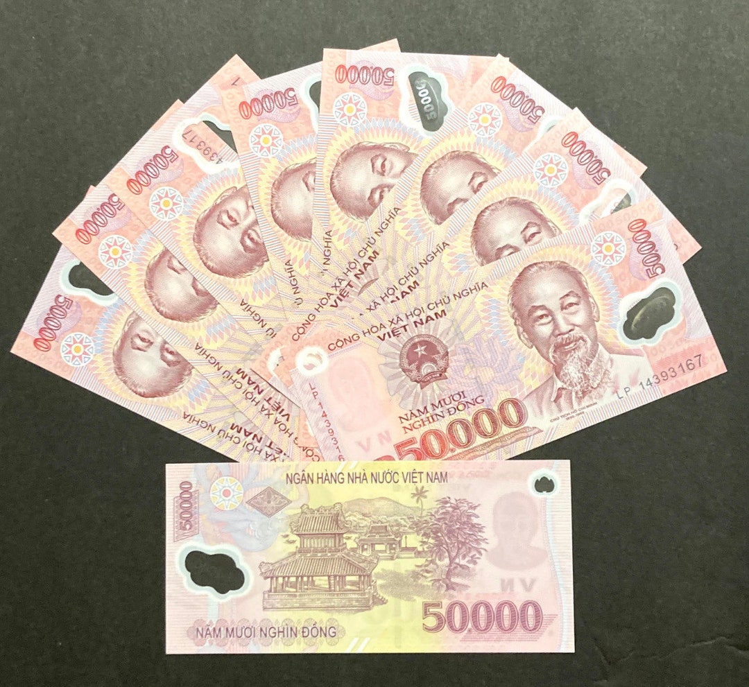 10 X 50,000 Vietnamese Dong UNC Polymer Banknotes 500,000 VND vietnam ...