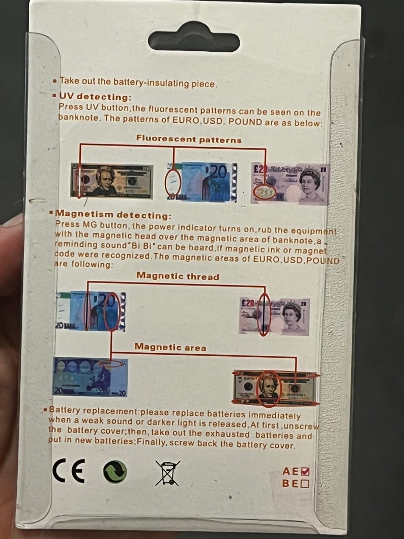 2-in-1 Mini Money Detector Identifies Counterfeit fake - Etsy