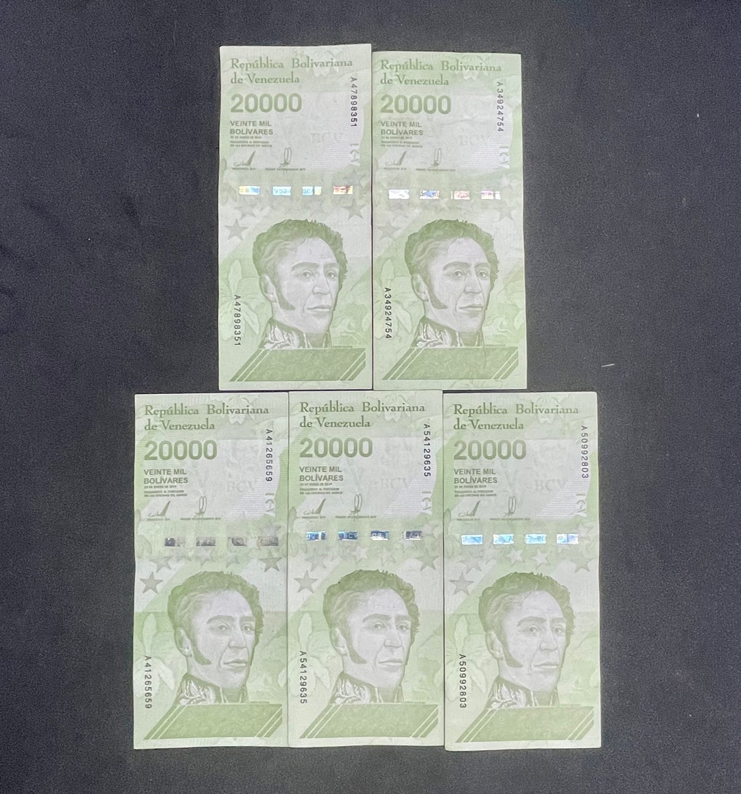 Venezuela 20000 Bolivars CIR 2019 Banknotes, P-110 - 5 Pcs - Etsy