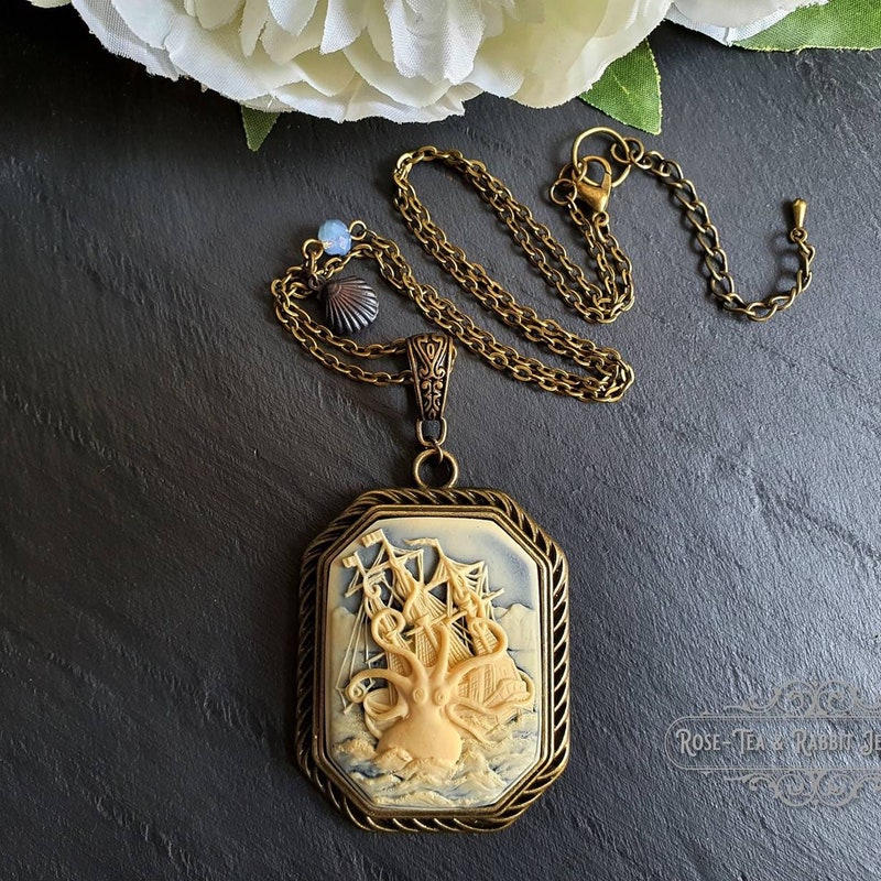 Ocean Cameo Necklace - Etsy UK