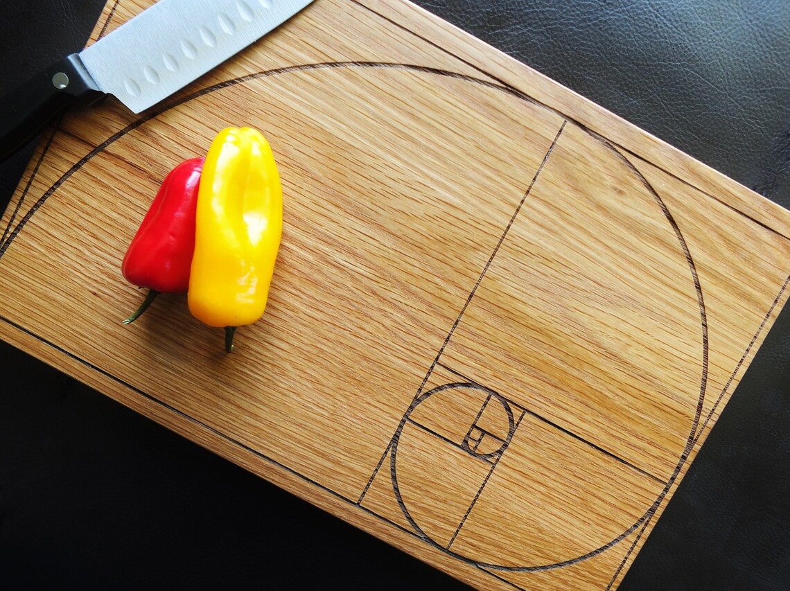 Fibonacci Spiral Cutting Board. Laser Engraved Fibonacci | Etsy
