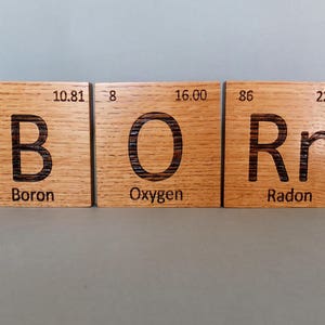 Wooden Periodic Table Element Tiles in White Oak Wood. Periodic Table ...