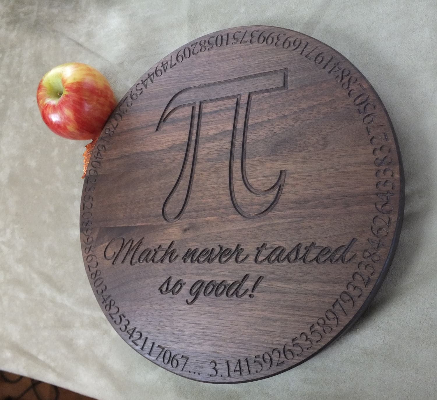 Pi cutting or serving board . Math themed pie plate great | Etsy