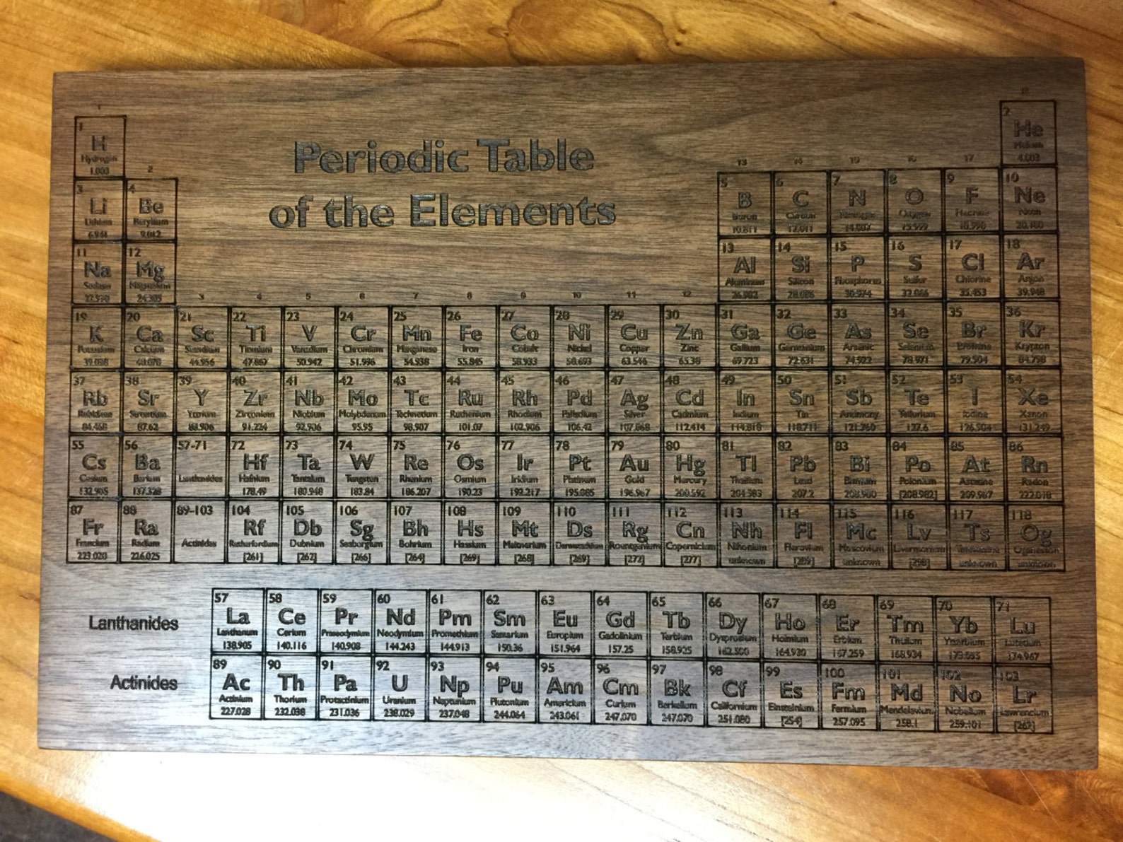 Periodic Table Cutting Board. Periodic Table Engraved on | Etsy