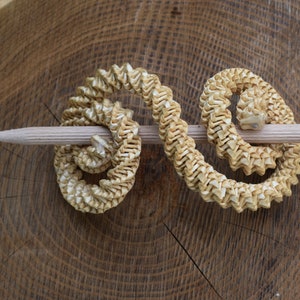 Handmade Straw Bun Holder: Rustic Hair Accessory With Wooden Pin - Etsy