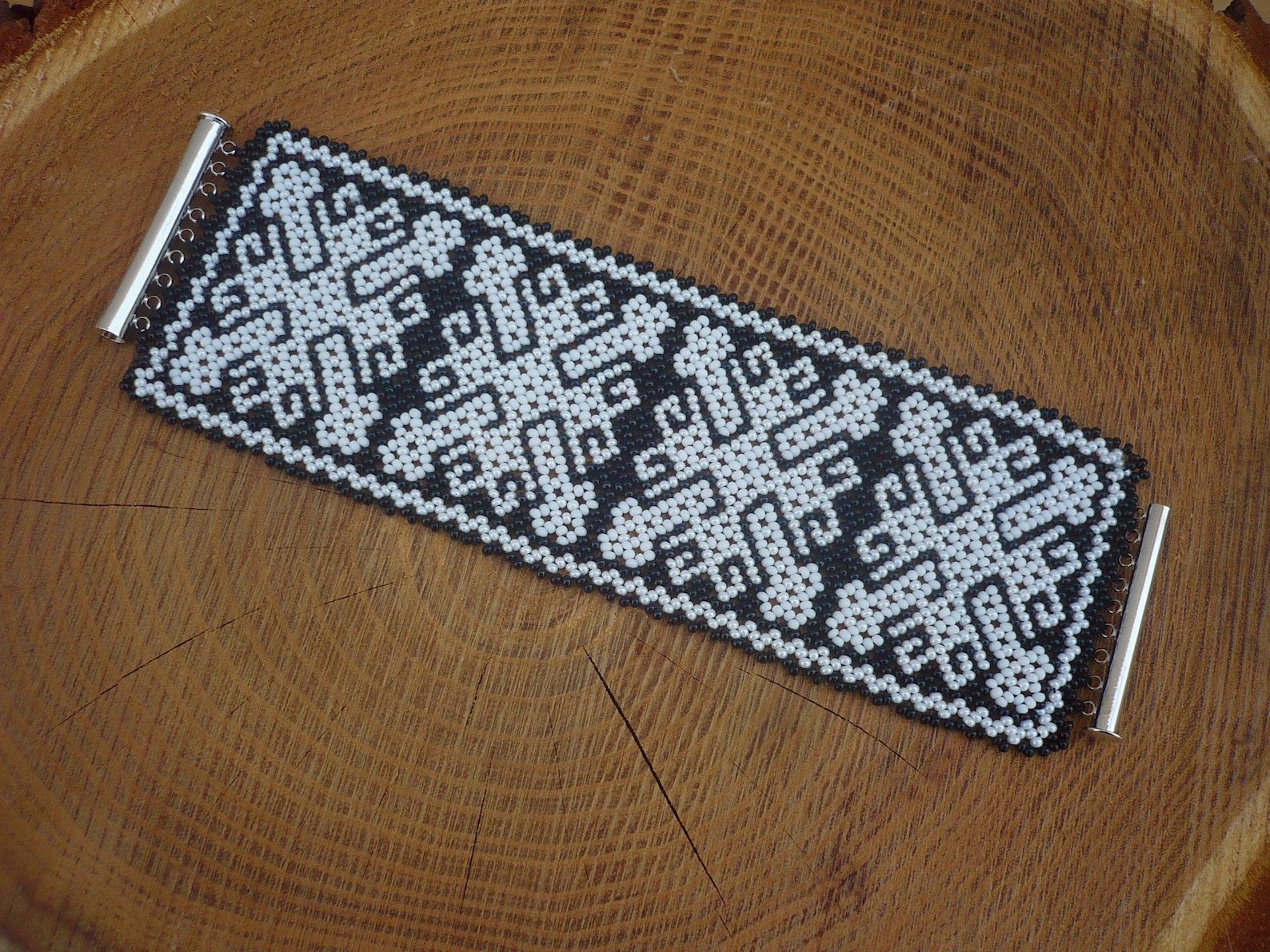 Ukrainian Beadwork Bracelet, Beaded Wide Bracelet, Seed Beads Bracelet ...
