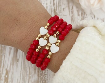 Red Heart Bracelet | Etsy