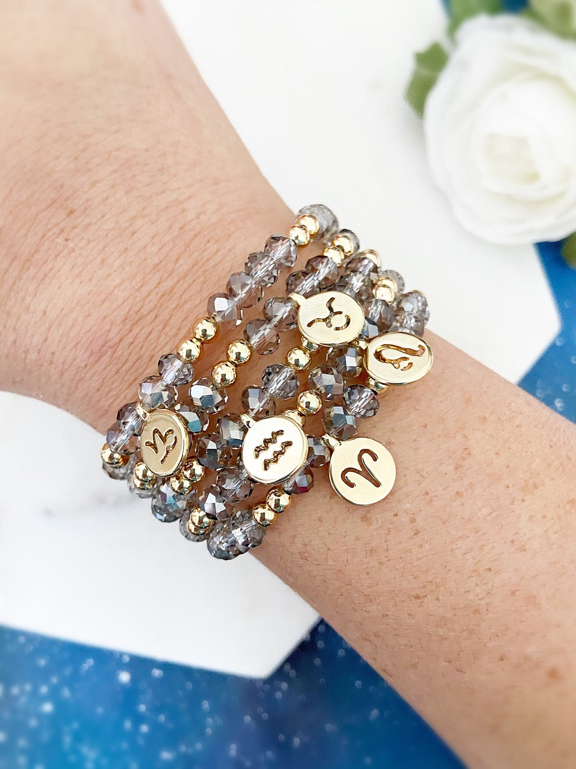 Zodiac Sign Bracelet Horoscope Beaded Bracelet Astrology | Etsy