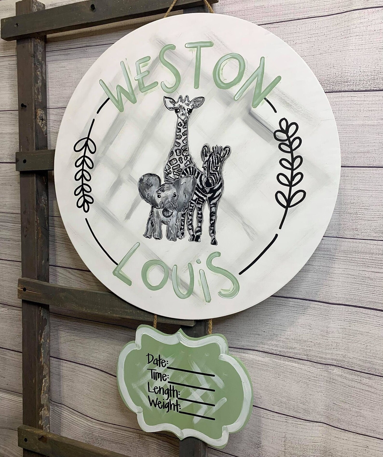 Safari Animal Baby Door Hanger Boy Baby Door Hanger - Etsy