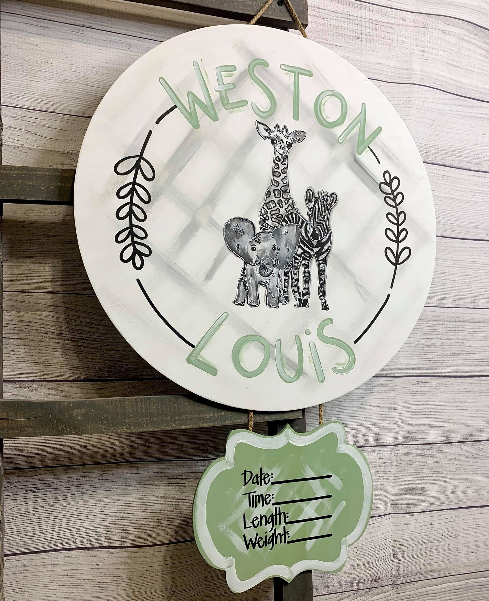 Safari Animal Baby Door Hanger Boy Baby Door Hanger - Etsy