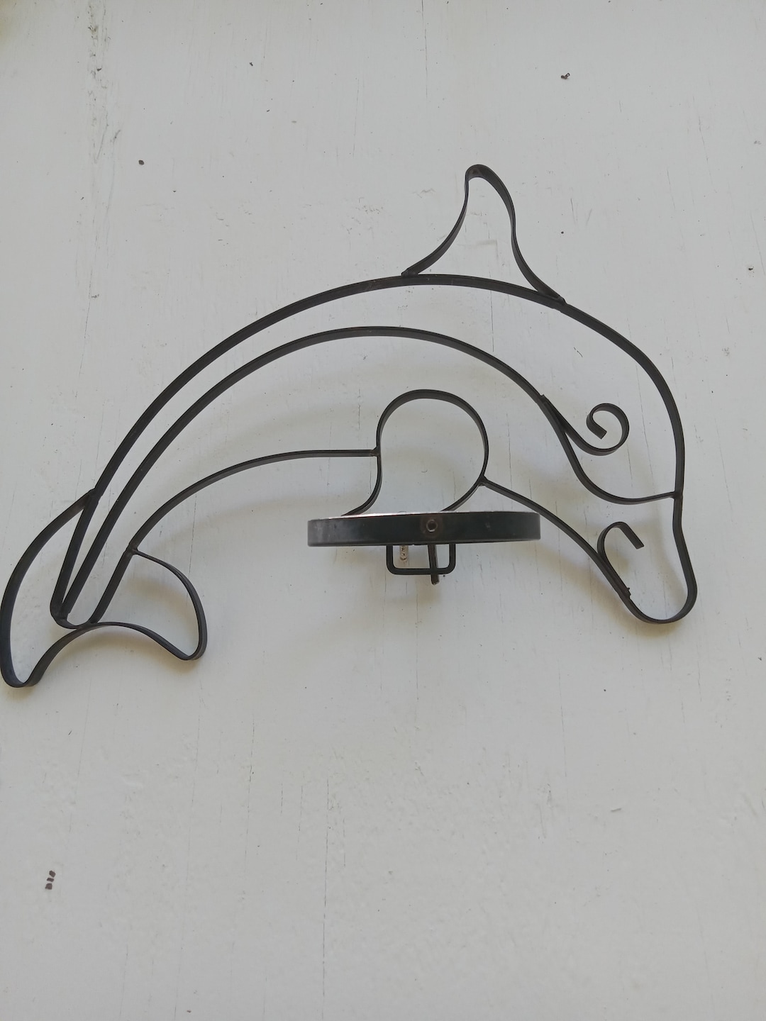 Metal Dolphin Flower Pot Hanger, Set of Two, Wall Decor - Etsy