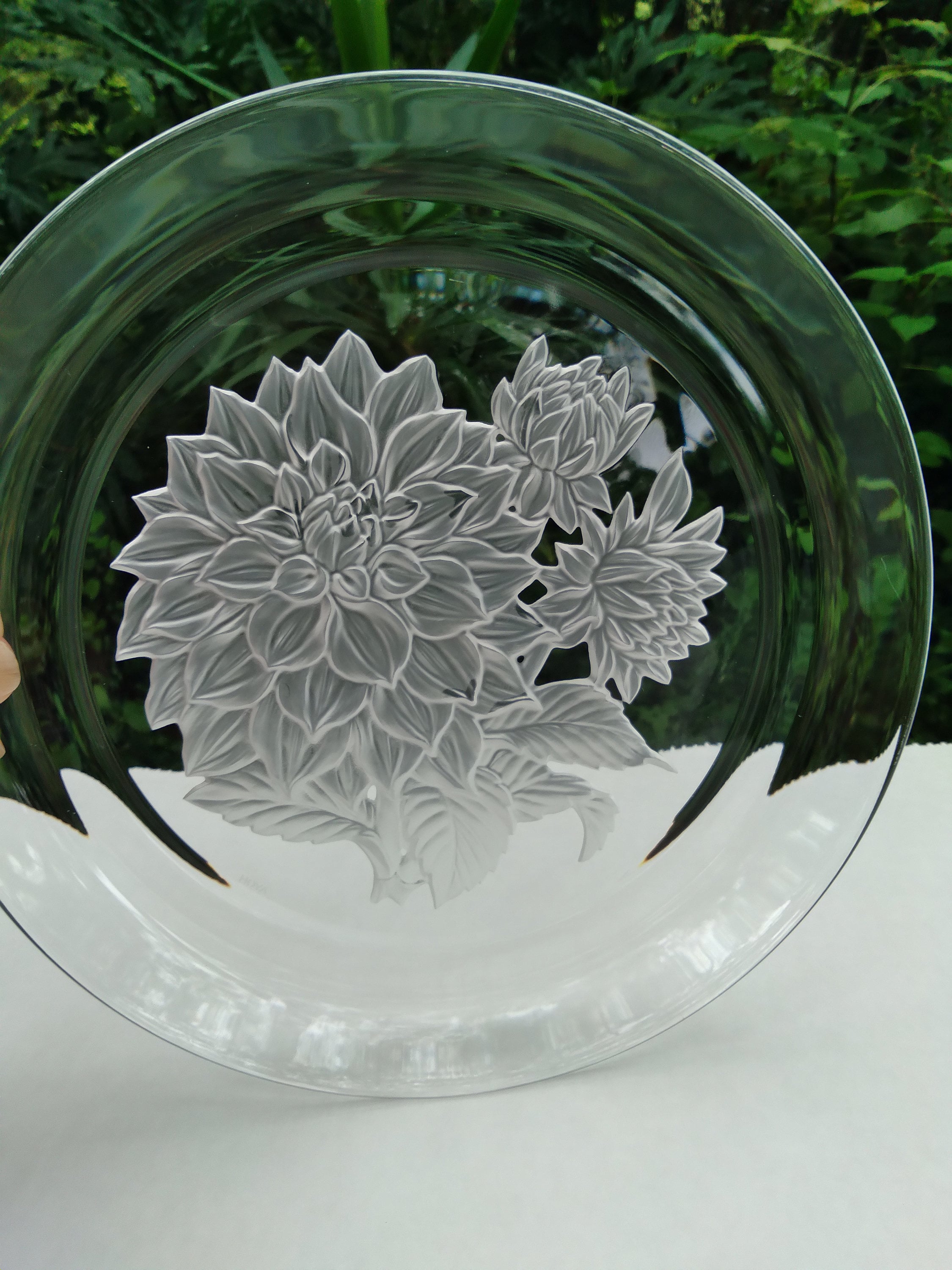 Hoya Crystal of Japan, Hoya Flower of the Month Engraved Crystal Plate ...