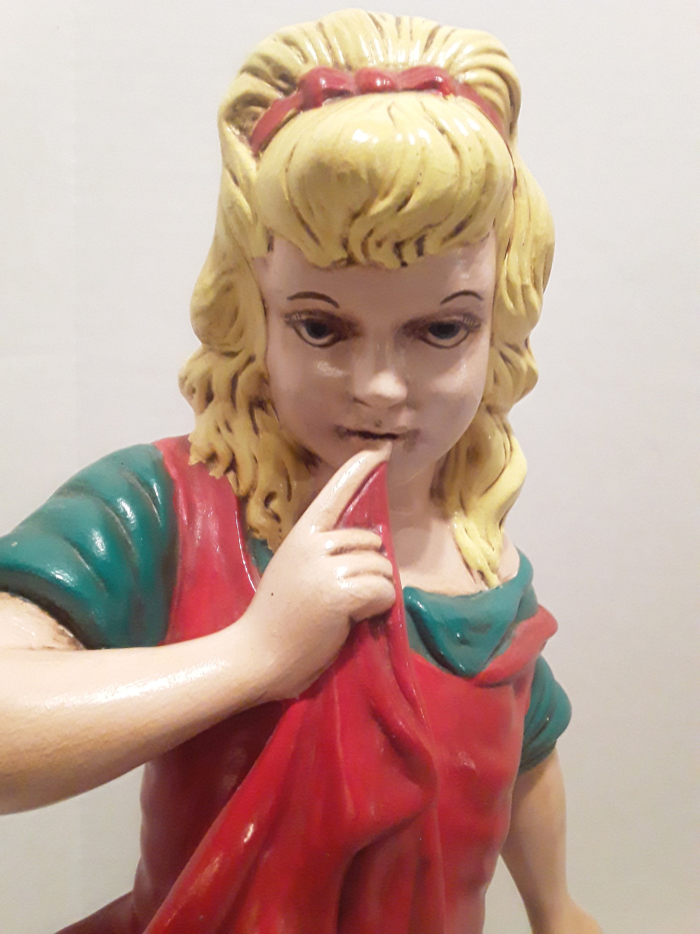 Vintage Cherry Picker Boy and Girl Figurines/statuettes, Hand Painted ...