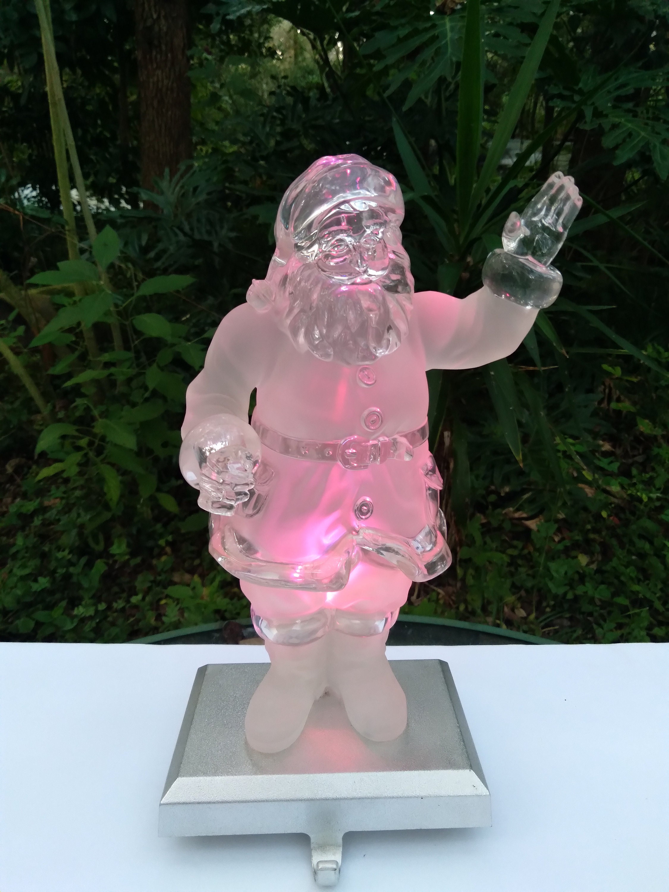 Heritage Mint Holiday Ice Sculpture Lighted Stocking Hanger Santa Claus ...