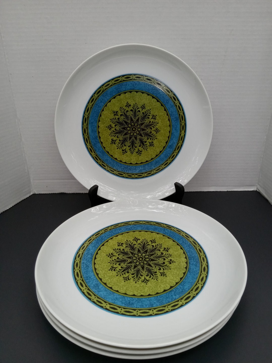 Sango Aquarius Dinner Plates Apollo (green & Blue) , Set of Four ...
