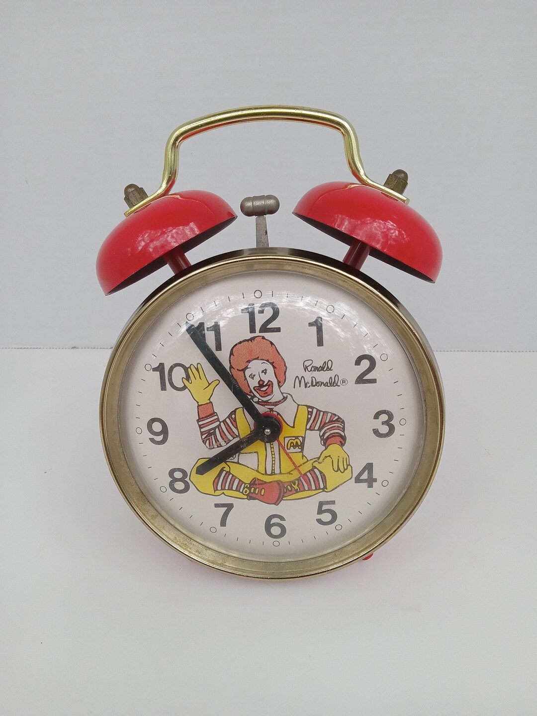 Ronald Mcdonald Wind up Alarm Clock, Red Metal Alarm Clock, Twin Bell ...