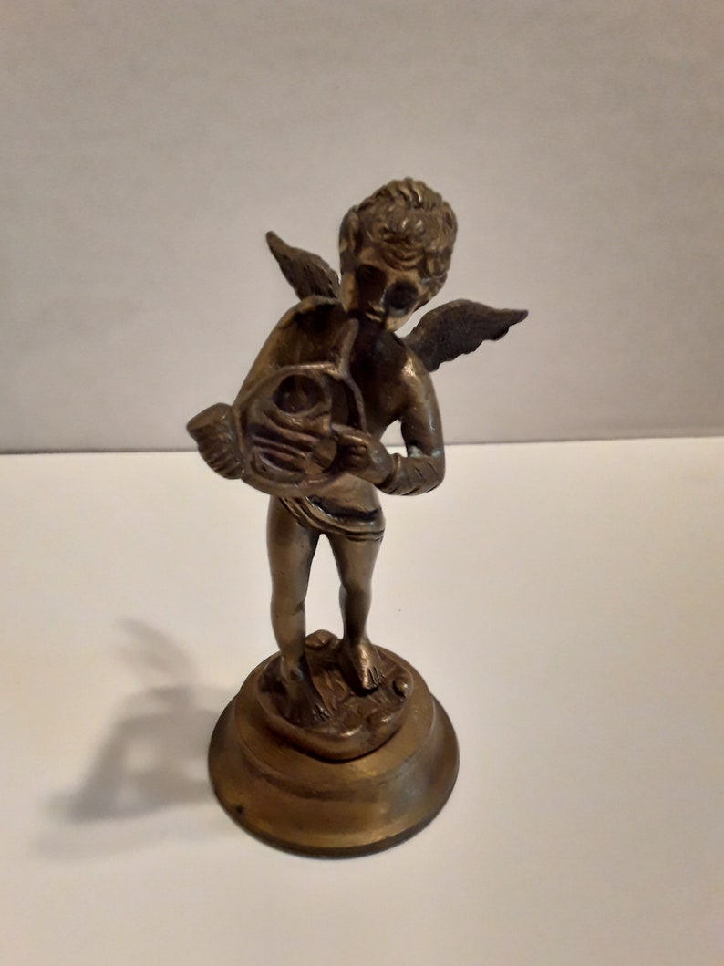 Vintage Brass Cherub Angel Figurines, Brass Angels Playing Instruments ...