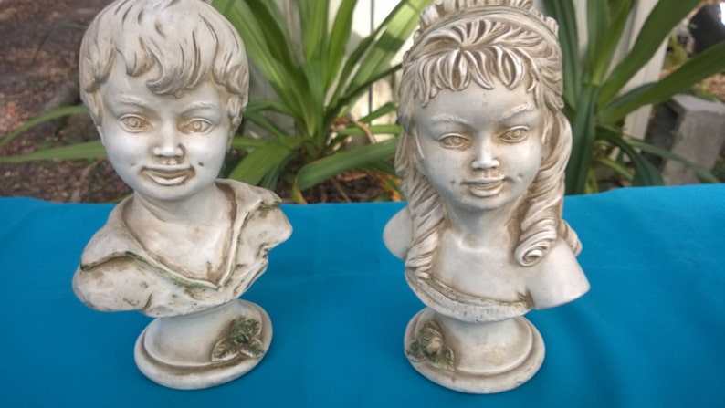 Boy and Girl Bust Statue.universal Statue 1962.home Decor. - Etsy