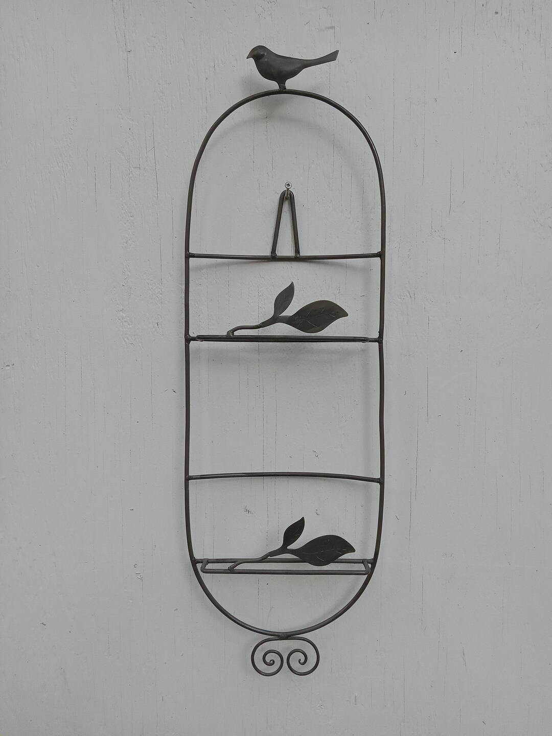 Metal Double Plate Display Rack, Scrolled Iron Metal Plate Rack, Metal ...