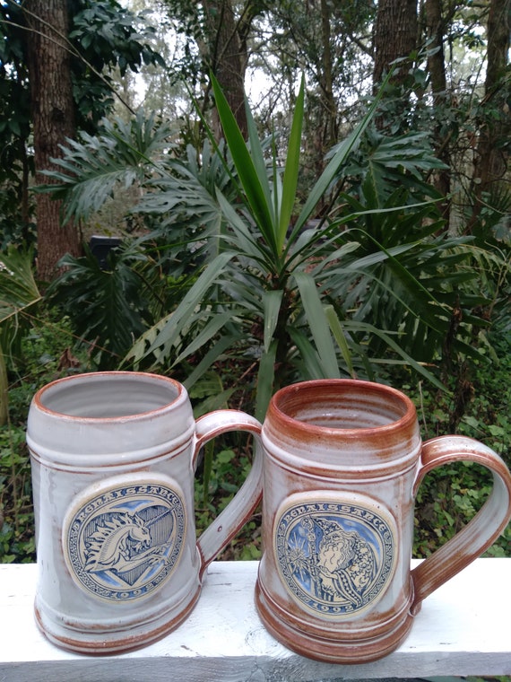 1992 Renaissance Festival Embossed Pottery Mugs/tankards Set | Etsy